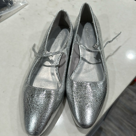 Open Edit | Shoes | Open Edit Mary Janes In Silver | Poshmark